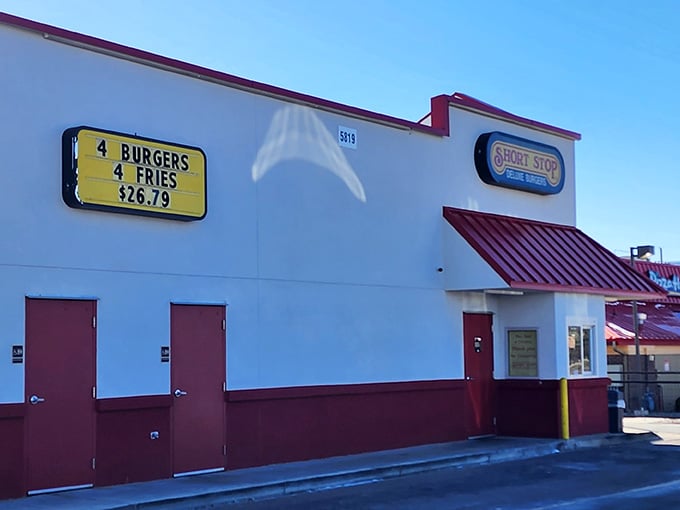Classic red and white exterior that looks like it time-traveled from when diners were the height of sophistication.