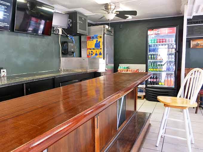 Bar seating with a view of the action, where you can watch your pizza being crafted while sipping something cold.