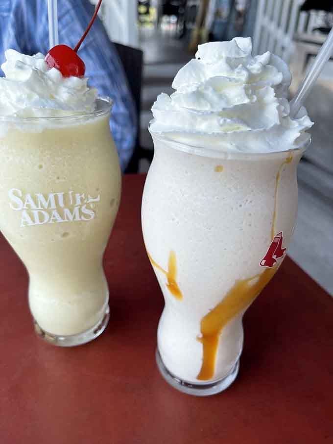 Tropical escape in a glass, complete with whipped cream because vacation calories absolutely do not count here.