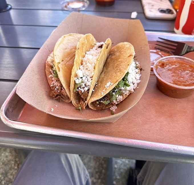 Barbecue tacos bring Tex-Mex flair to the smoky party, because fusion done right makes everyone happy and satisfied.