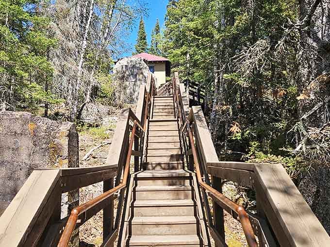 These wooden stairs lead adventurous visitors down to the shoreline where Lake Superior's power becomes beautifully, intimidatingly real.