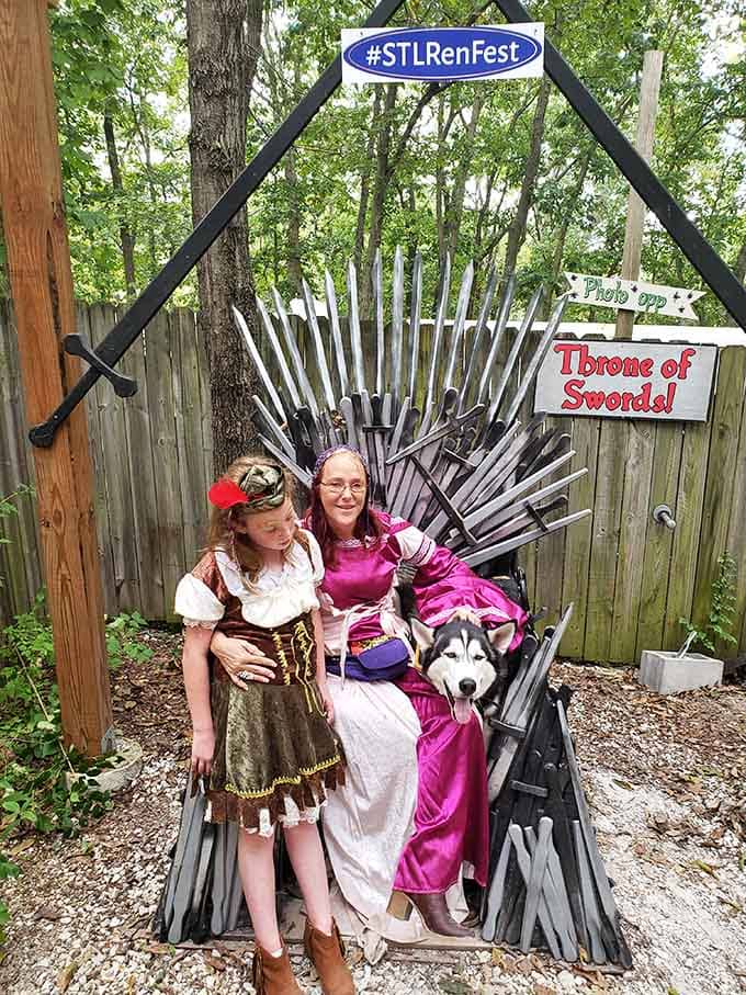 Strike a pose on the throne of swords, perfect for your social media feed and living out fantasy novel dreams.