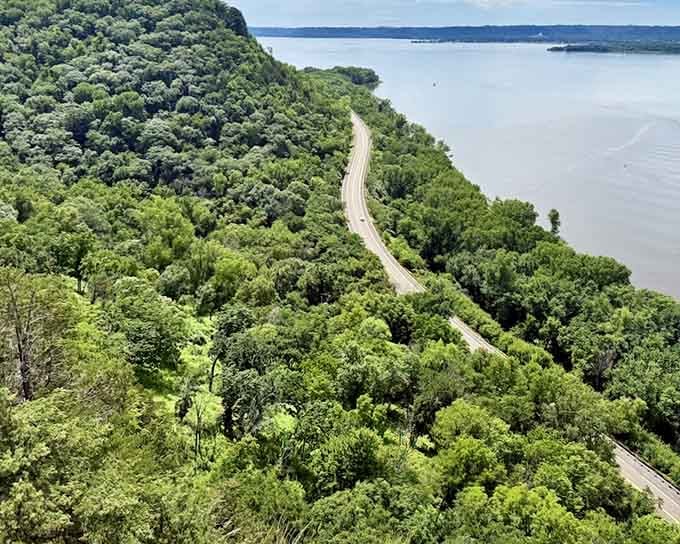 The Great River Road curves along Lake Pepin's shore, offering views that justify every single mile of the scenic detour.