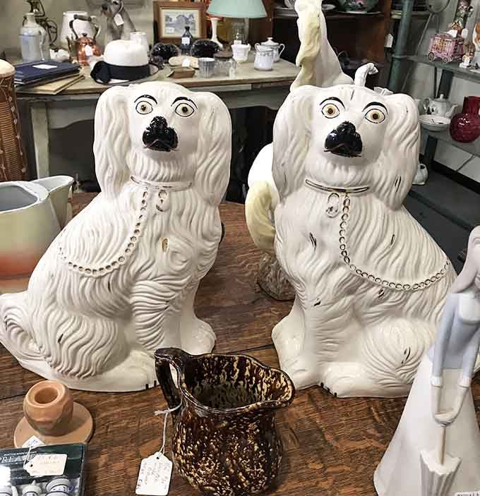 These Staffordshire dogs have been guarding mantels and hearths since your great-grandparents were courting sweethearts.