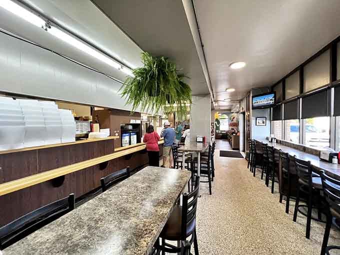 The long counter and terrazzo floors evoke memories of when diners were America's living rooms, welcoming everyone equally.