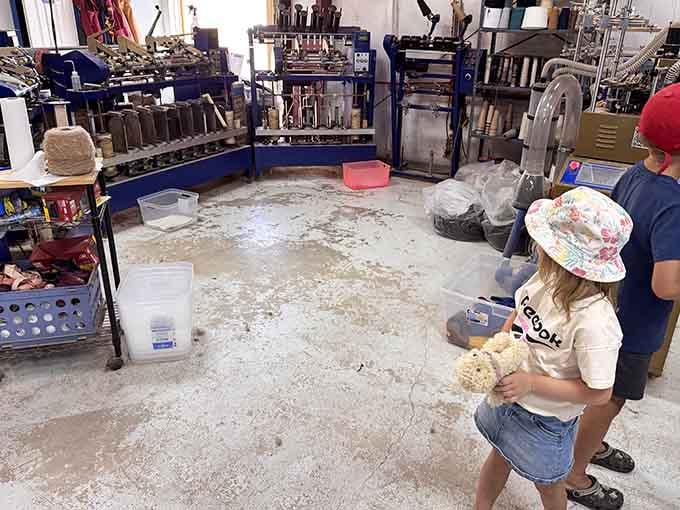 The fiber processing workshop reveals the impressive machinery that transforms alpaca fleece into wearable luxury you'll treasure forever.