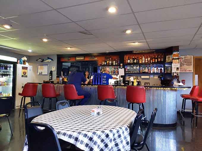 Red vinyl stools at the counter offer front-row seats to the kind of cooking that makes everything else seem complicated.