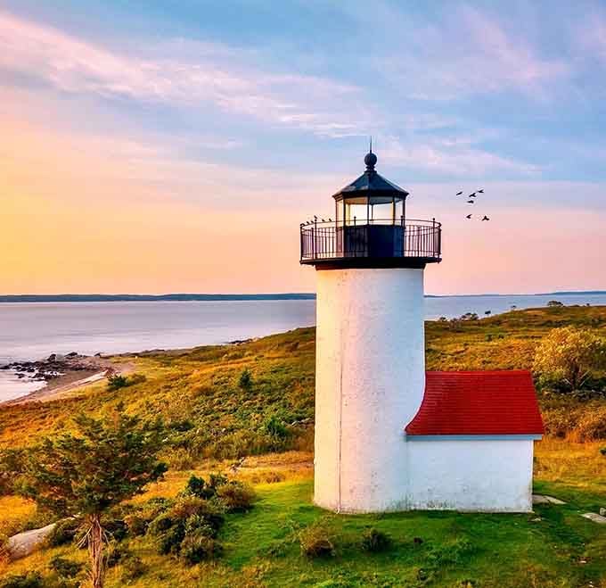 Golden hour transforms this historic beacon into something that belongs on a gallery wall immediately.