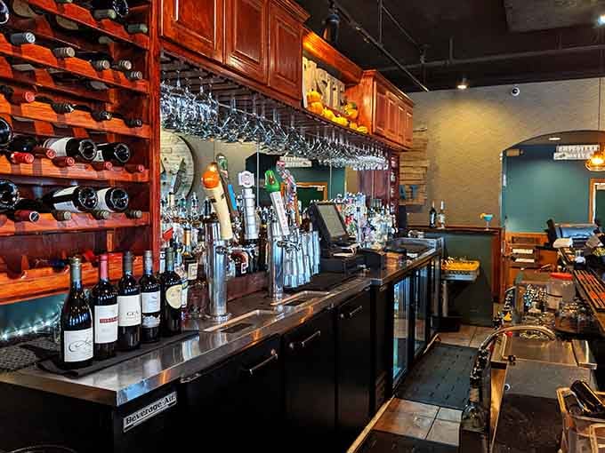 That impressive bar setup suggests the martini menu is taken as seriously as the food, which is very seriously indeed.