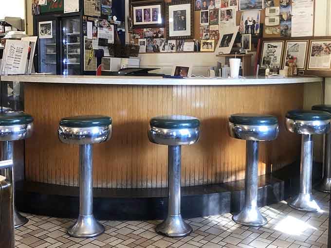 Chrome counter stools that have supported generations of happy diners tell their own delicious story without saying a word.