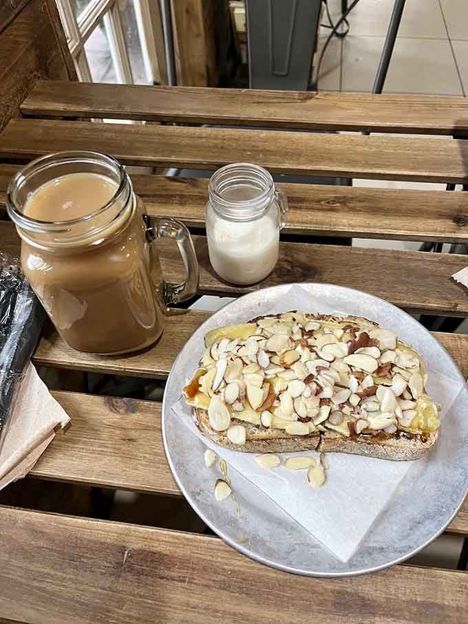 Sliced almonds and honey drizzle turn simple toast into something your taste buds will write home about.