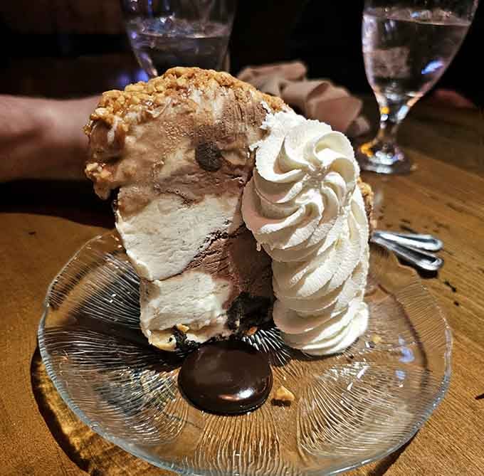 Ice cream and cheesecake piled high enough to make you forget you just ate an entire steak.