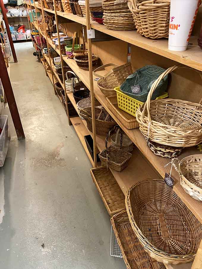 Baskets galore, because apparently our ancestors knew something about practical storage that actually looks good too.