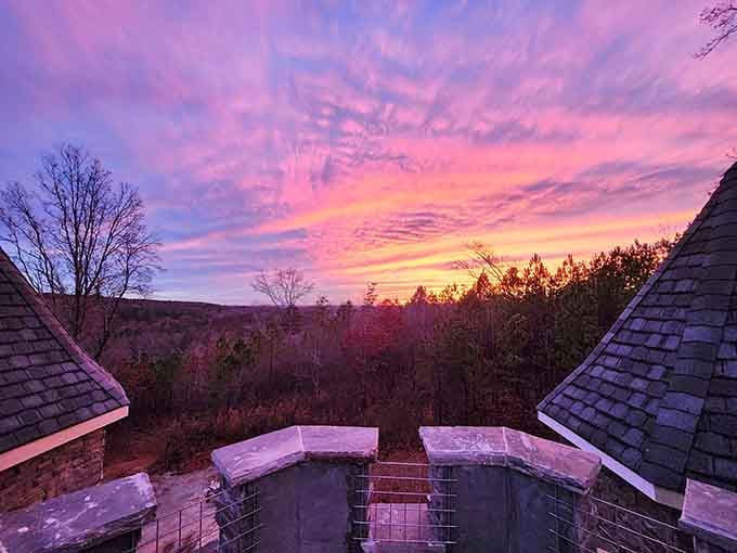 Sunset views from the battlements make you understand why royalty always insisted on the best real estate locations available.