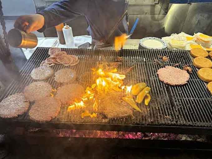 Real flames, real charcoal, real burgers: watching these patties cook is better entertainment than most streaming services offer.