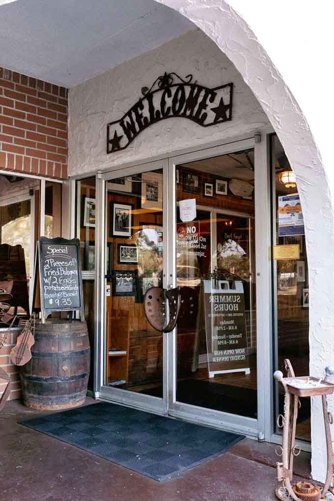 The welcoming entrance with its barrel and chalkboard specials promises good things await inside those doors.