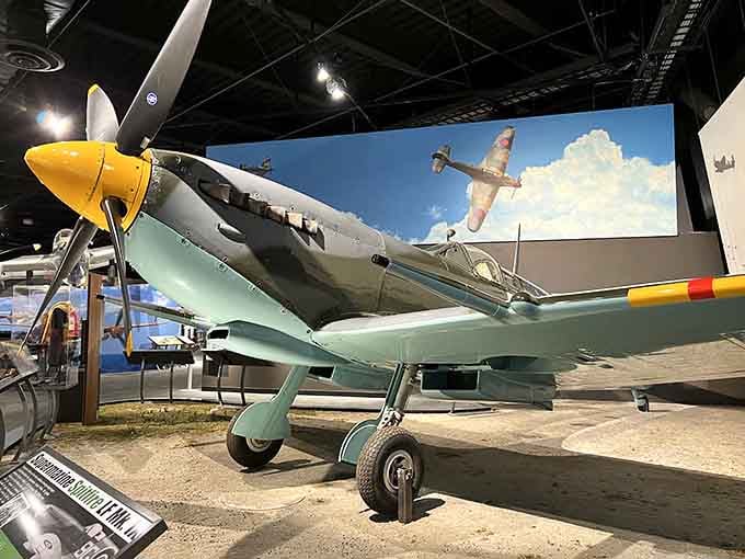 The Spitfire's elegant lines prove that sometimes the most beautiful machines are also the most deadly effective.