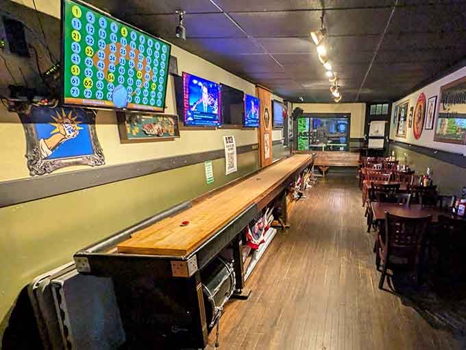 Another angle reveals the spacious layout, multiple screens for sports, and that welcoming vibe throughout the space.