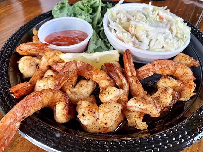Blackened shrimp with coleslaw proves that sometimes the best meals are the ones that don't overthink things.