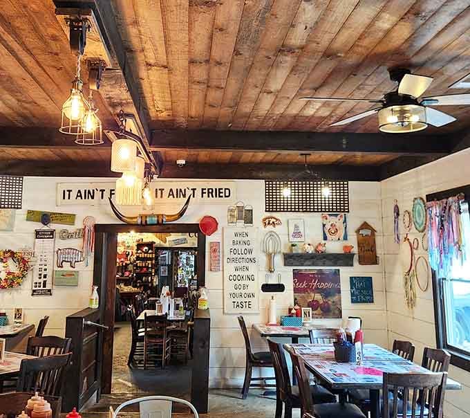 Walls decorated with enough nostalgia to make you feel like you've traveled back to simpler times.