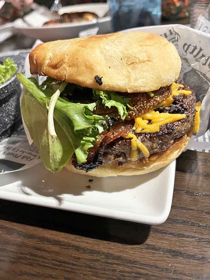 This burger's got layers like an onion, if onions were made of beef, cheese, and pure deliciousness instead.
