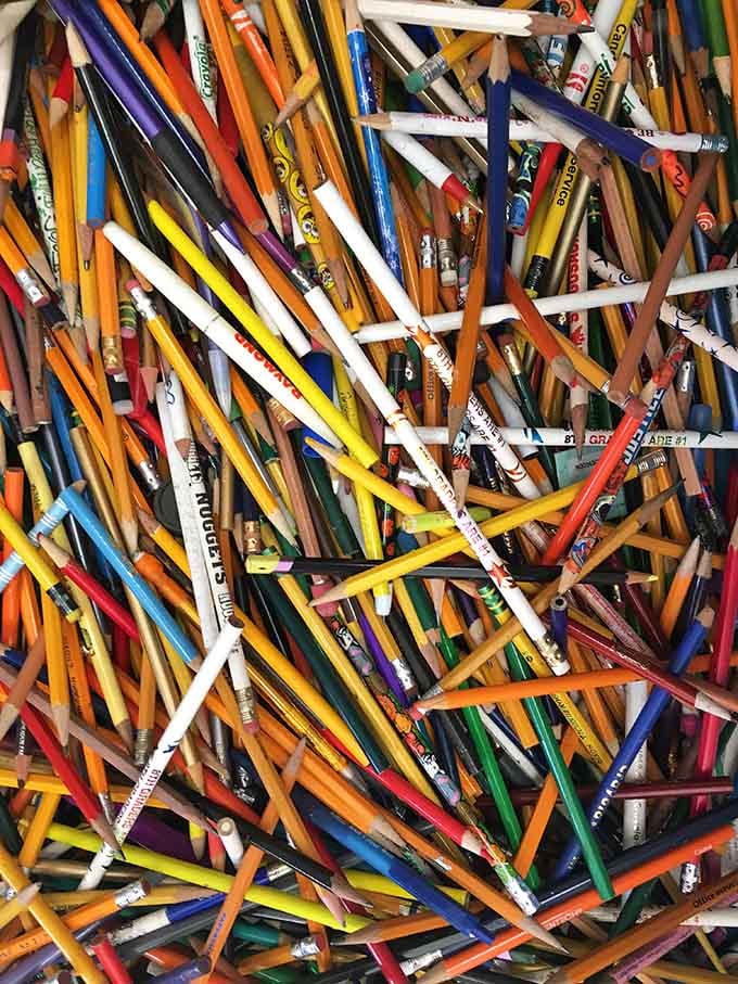 A kaleidoscope of pencils that would make any teacher or artist weak in the knees with pure, unadulterated joy.