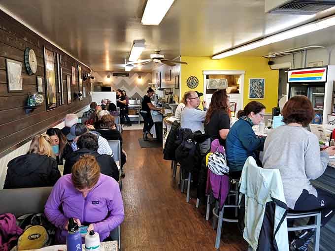 A packed dining room on a weekend morning is the ultimate endorsement from locals who know good food.