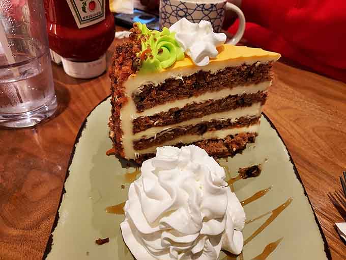 Carrot cake layered sky-high with cream cheese frosting, because sometimes you need cake for breakfast.