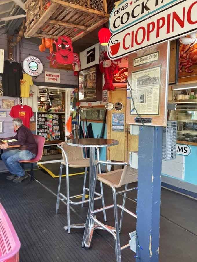 Quirky coastal decor covering every inch, like a maritime museum designed by someone with excellent taste.