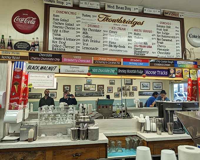 The counter where countless decisions have been made, most of them involving whipped cream and cherries on top.