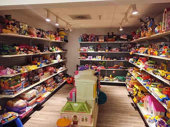 Toys galore creating a wonderland where childhood dreams meet prices grandparents actually appreciate paying.