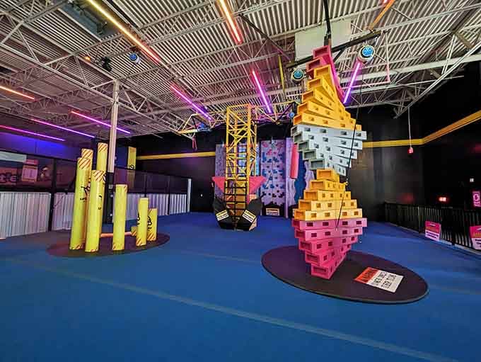 Giant climbing blocks that turn adults into determined toddlers, minus the nap time that usually follows.