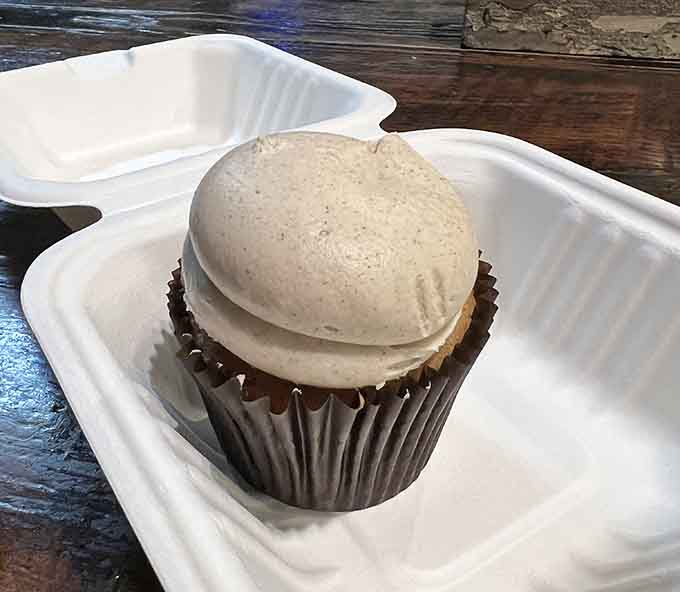 Sometimes you need dessert after your sandwich, and this cupcake volunteers enthusiastically for the job.