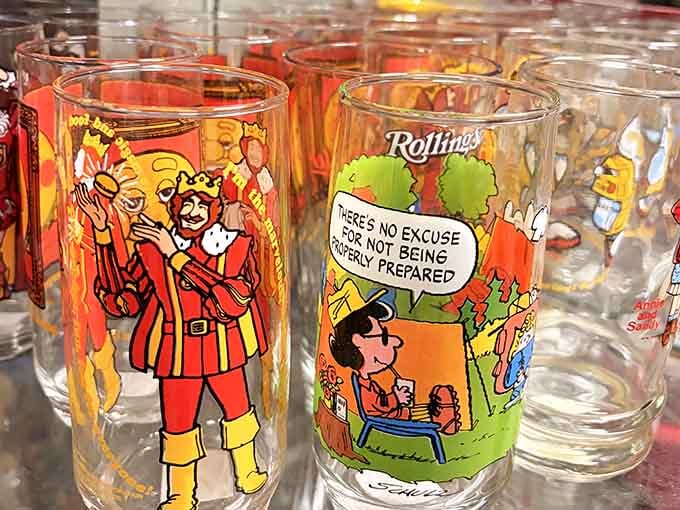 Character glasses from fast food promotions past remind us when happy meals came with actual collectibles.