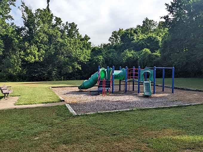 Playgrounds nestled in nature where kids can actually be kids without Wi-Fi for once in their lives.