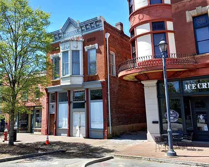 Victorian bay windows and turrets create architectural drama that would make any period film location scout weep with joy.