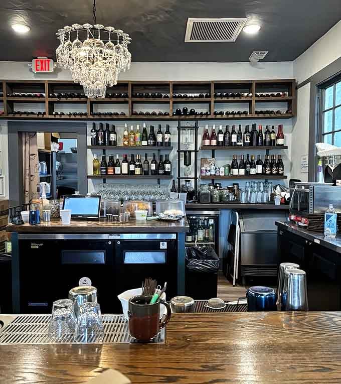 That impressive bar setup means serious business about both the wine selection and the coffee program here.