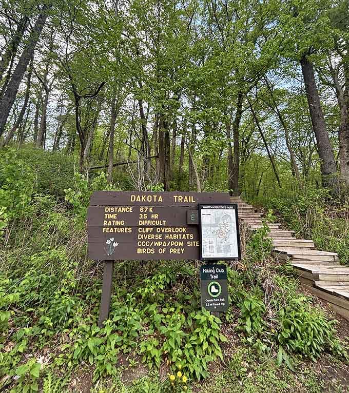 The Dakota Trail promises cliff overlooks and diverse habitats, which is park-speak for "really pretty views."
