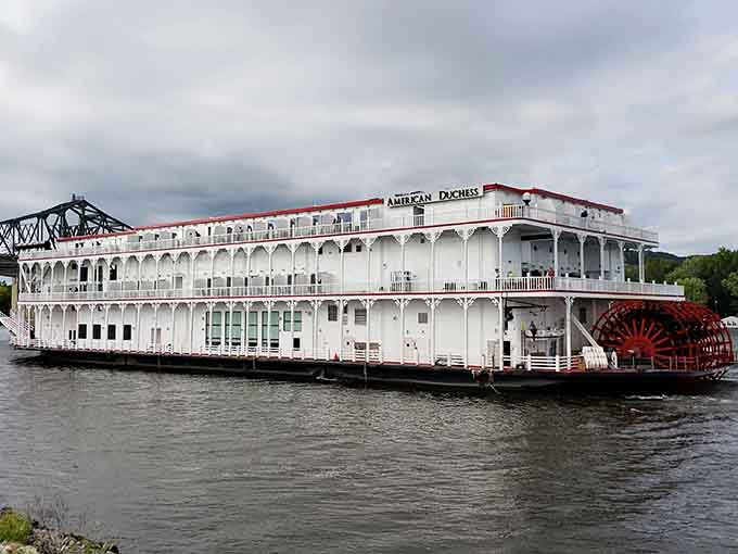 The American Duchess paddle wheeler looks like it steamed straight out of Mark Twain's imagination and into the modern Mississippi River.