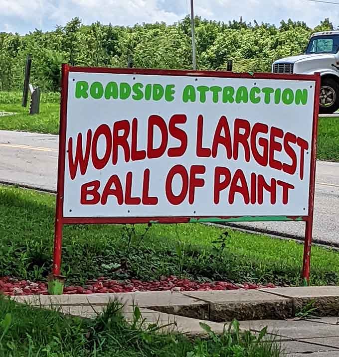 The sign doesn't oversell it, this genuinely is a roadside attraction worth the detour through Indiana's beautiful countryside.