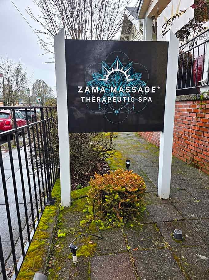 The sign outside promises therapeutic experiences, and what waits inside delivers on that promise spectacularly well.