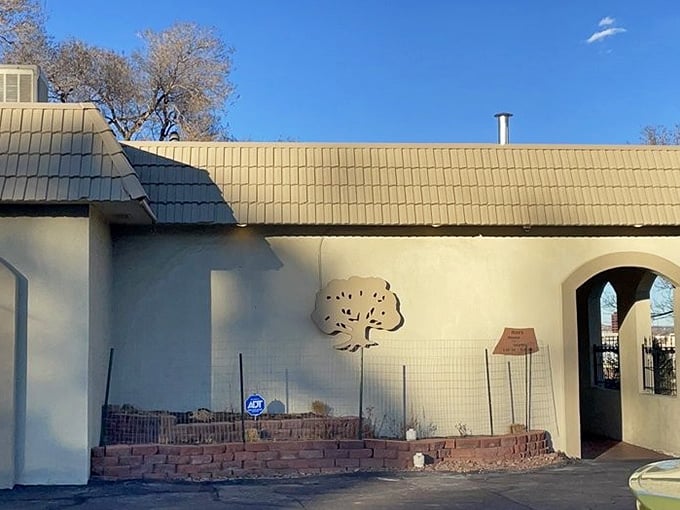 Arched doorways and stucco walls create European charm in this distinctive restaurant that's become a neighborhood landmark over time.
