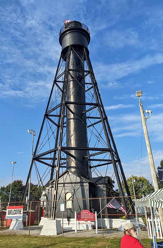 Rising above the fairground like a giant's erector set, this tower shows maritime history hiding in unexpected places.