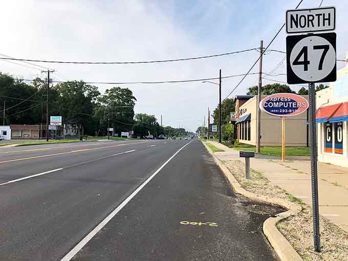 Route 47 cuts through town like a ribbon of possibility, connecting communities where life moves at yesterday's perfect pace.