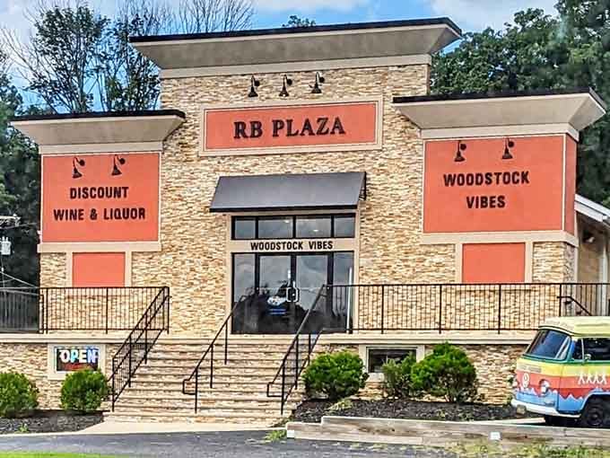 The groovy VW bus parked outside sets the perfect retro mood for this vintage-loving shopper's dream destination spot.