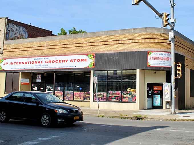 This international grocery storefront shows Buffalo's diverse community spirit, where global flavors meet neighborhood friendliness on every corner.