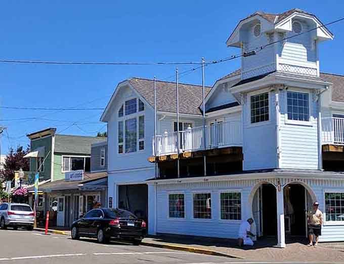 Nautical architecture adds character to buildings that look ready for their close-up in any coastal movie scene.