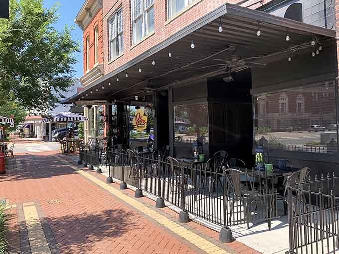 Outdoor dining spaces invite you to linger downtown where your Social Security check actually covers the good life.