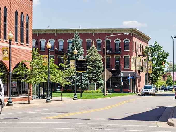 Evergreen trees punctuate the streetscape in a town where your monthly bills leave room for actual living expenses.