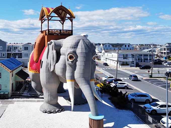 Lucy the Elephant stands tall and proud, proving that Margate City embraces quirky charm alongside its sophisticated beach culture.